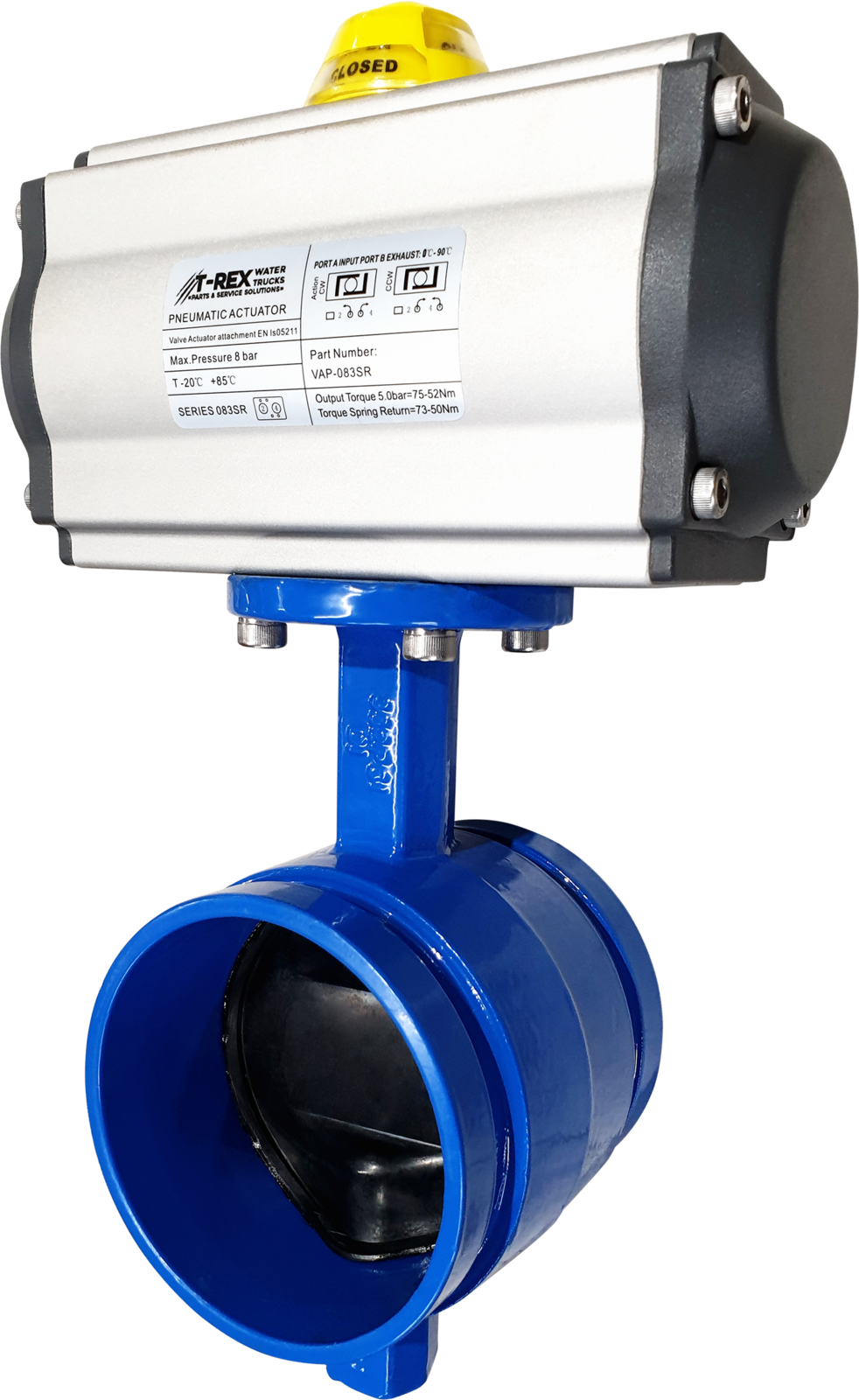 Air Actuated Grooved Butterfly Valve